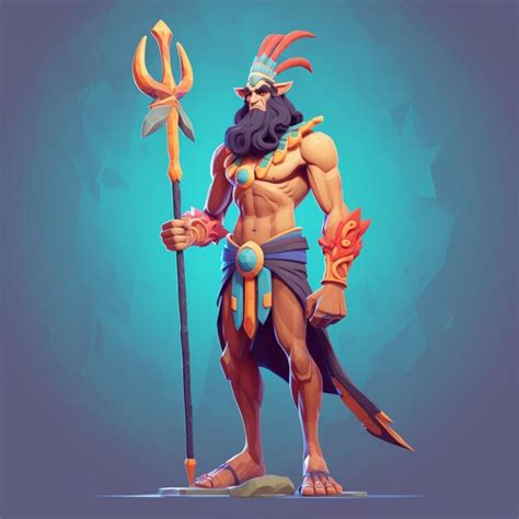 Premium Ai Image A Cartoon Illustration Of A Man With A Spear And A