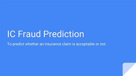 Data Science Use Case Fraud Insurance Claims Detection By Ml Algo Pptx