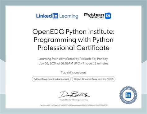 Prakash Raj Pandey On Linkedin Certificate Of Completion