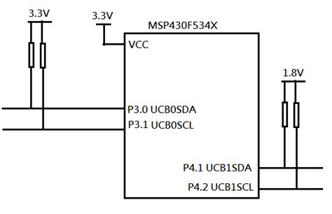 Can I Design 2 Type Of Voltage Level In Msp430s 2 Ports Of I2c Without Level Shift Ic Msp