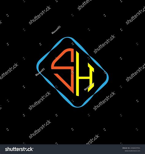 Sh Letter Logo Design Colors Creative Stock Vector Royalty Free