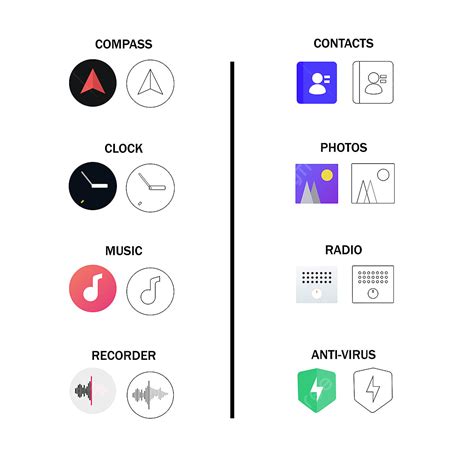 모바일 Ui 아이콘 시계 일러스트 사용자 인터페이스 디자인 이동 Png 일러스트 및 벡터 에 대한 무료 다운로드