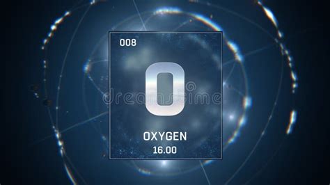 Oxygen As Element 8 Of The Periodic Table 3d Animation On Grey