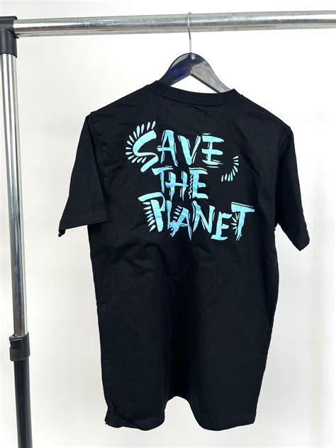 Save The Planet Backprint T Shirt In Black Garmisland