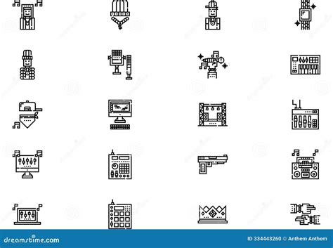 Hip Hop Icons Collection Is A Vector Illustration With Editable Stroke