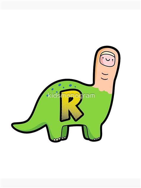 Lámina Fotográfica Alfabeto Letra R Lindo Dinosaurio Bron Toe Saurus