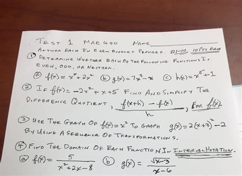 Solved Determine Whether Each Of The Following Functions Is