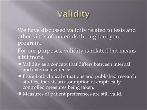 Validity Of Evidence Ppt