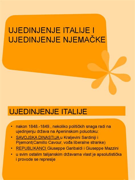 Prezentacija Ujedinjenje Italije I Ujedinjenje Njemačke Pdf