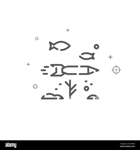 Torpille Sous Leau Icône De Ligne Vectorielle Simple Symbole