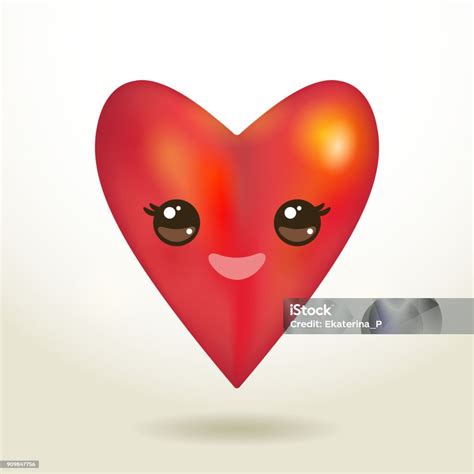 분홍색 뺨 및 윙크 눈 흰색 바탕에 귀여운 레드 심장 발렌타인 카드 디자인 벡터 귀여운에 대한 스톡 벡터 아트 및 기타 이미지 귀여운 낮 눈 신체 부분 Istock