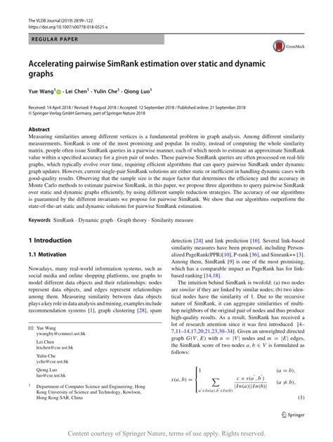 Accelerating Pairwise Simrank Estimation Over Static And Dynamic Graphs