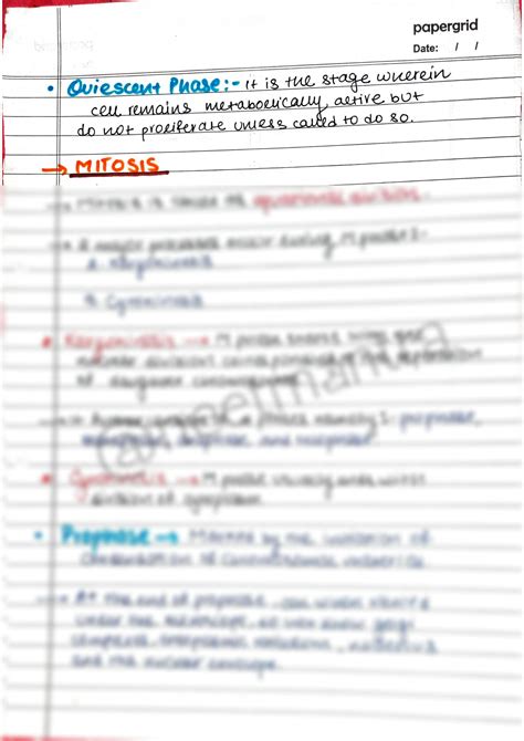 Solution Cell Cycle And Cell Division Handwritten Notes Studypool