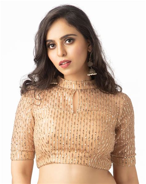 20 Stylish Sequin Blouse Designs For Saree