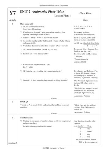 Ks3 Maths Place Value Mep Year 7 Unit 2 Teaching Resources