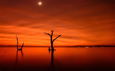 Sunset Sea Reflection Sky Sunrise Evening Morning River Sun