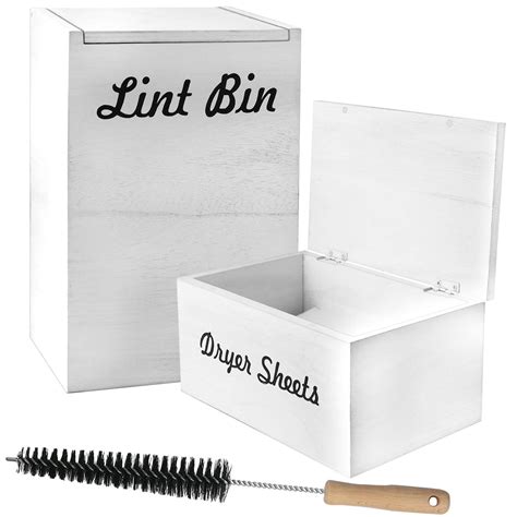 buy wooden magnetic lints bin and dryer sheet holder set farmhouse wall