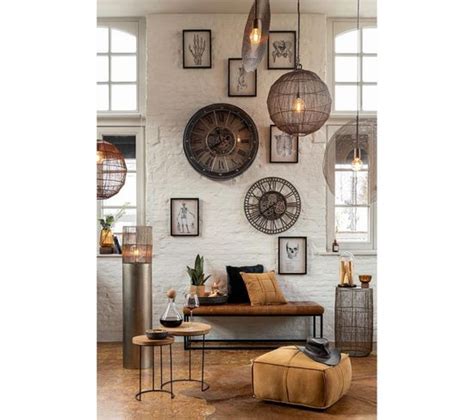 Horloge Murale mécanisme Apparent 80cm Gris Horloge Pendule BUT