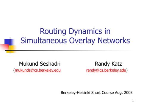 Ppt Routing Dynamics In Simultaneous Overlay Networks Powerpoint Presentation Id4553900