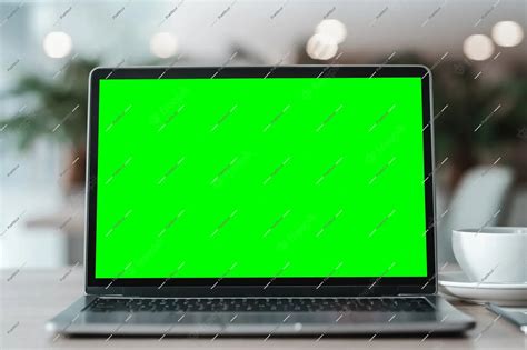 خرید و قیمت موکاپ کامپیوتر لپ تاپ با صفحه خالی با فنجان قهوه و گوشی