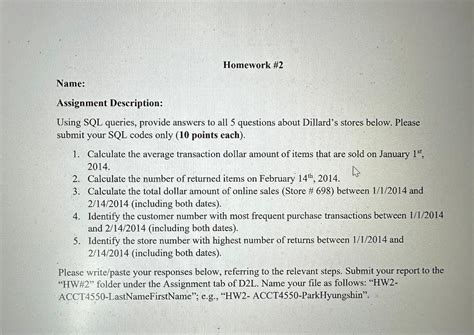 Assignment Description Using SQL Queries Provide Chegg