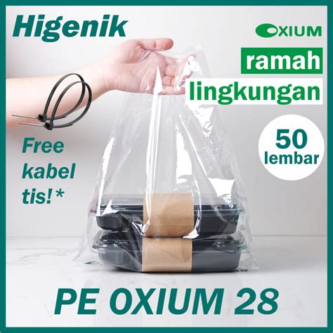 Jual Kantong Plastik Oxium PE 28 Kresek Bening Tebal Isi 50 Lembar