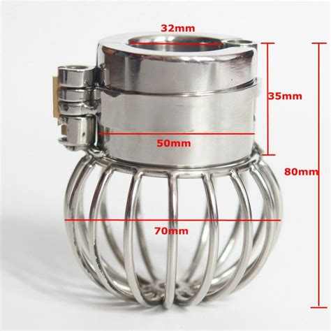 Male Chastity Device Ball Cage Stainless Steel Scrotum Pendant Full