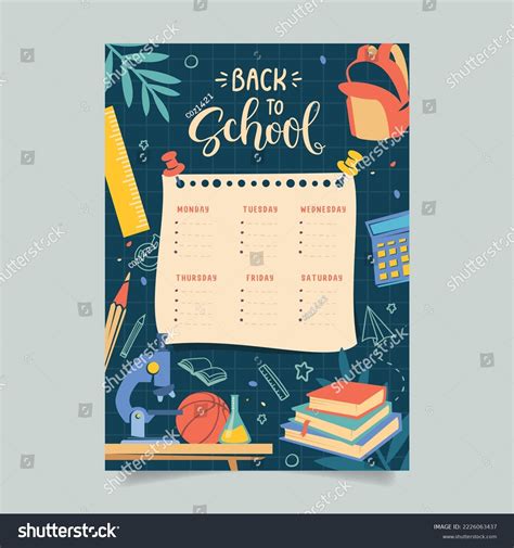 Back School Time Table Template Vector Stock Vector Royalty Free