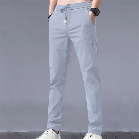 Echfiprom Pants For Men Casual Clearance Jogger Pants Straight Leg Gray