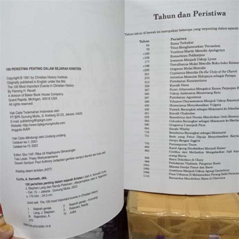 Jual Buku Ori Peristiwa Penting Dalam Sejarah Kristen Di Seller Sangninja Cengkareng Timur