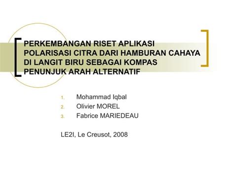 Aplikasi Polarisasi Citra Dari Hamburan Cahaya Di Langit Biru Sebagai