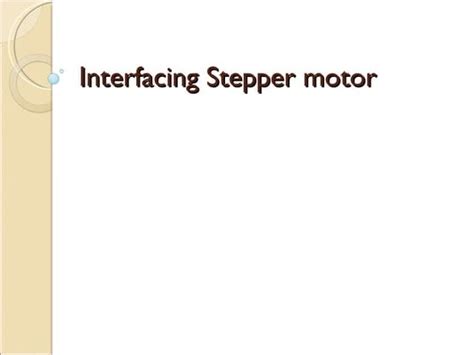 Interfacing Stepper Motor With 8051 Pptx Programming Languages
