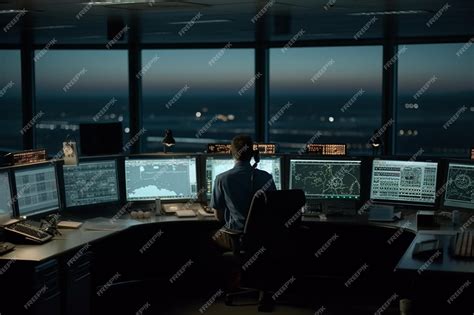 Premium Ai Image Air Traffic Controller Managing Busy Airspace