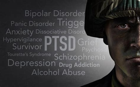 Premium Photo Soldier Portrait Words And Overlay With Anxiety Ptsd