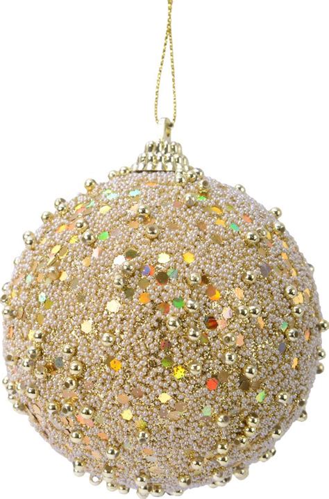 Kerstbal Foam D8 Cm Licht Goud II Kerst Bol