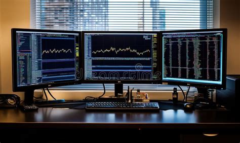 Stock Market Trading Setup With Multiple Monitors Detailed Charts