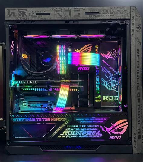 Rgb 패널 키트 Rog Strix Helios Gx601 Pc 케이스 Mod Diy Asus 장식 수리 Argb 플레이트 맞춤형 워터 쿨러 화이트 4 개팬 And 쿨링