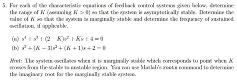 Solved 5 For Each Of The Characteristic Equations Of