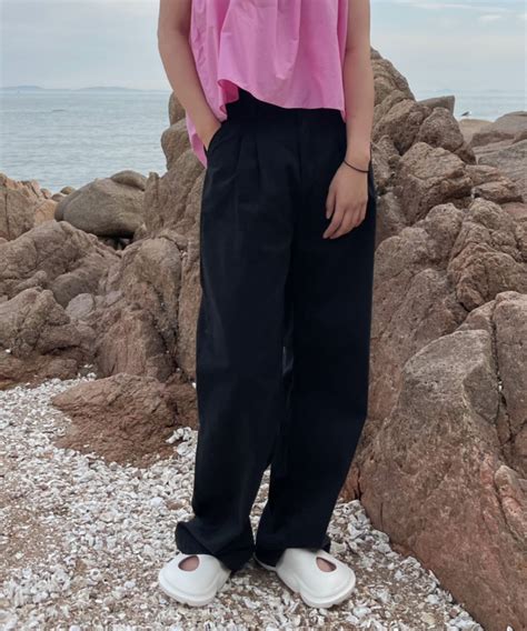 굿룩 한정수량 특가 ~xl 여름원단☀️ 랜디 썸머 코튼 팬츠 핀턱 롱기장 여름 면 바지 화이트 블랙 오버핏 와이드 2color