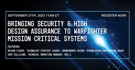 Webinar Bringing Security And High Design Assurance To Warfighter Mission Critical Systems By