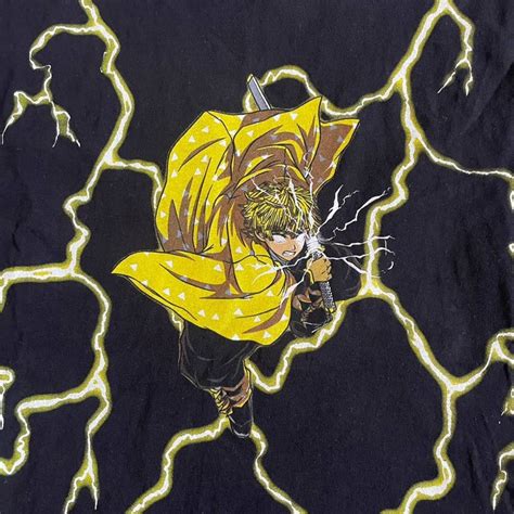 Vintage Platinum Baka Demon Slayer Zenitsu Anime Graphic T Shirt Grailed