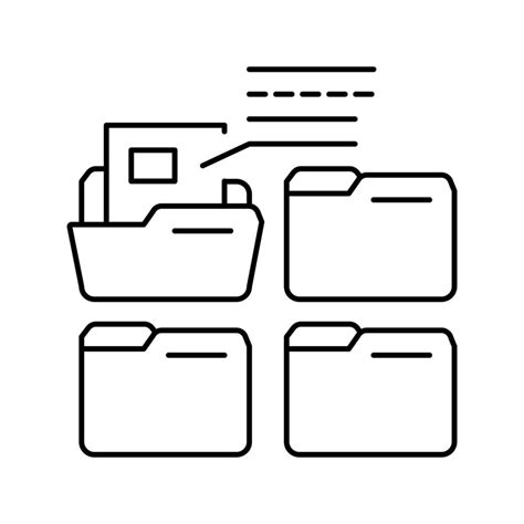 Project Folder Line Icon Vector Illustration 19003654 Vector Art At
