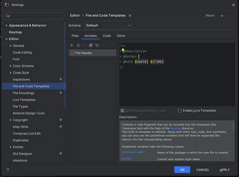 Idea 设置文件头 Idea 文件头 Csdn博客