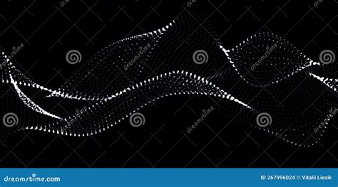 A Wave Of Dynamic Particles Flows Through The Darkness Vector Abstract