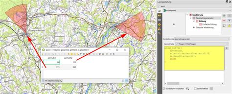Buffer Qgis Drawing Segment Of Azimuth From Values Defined
