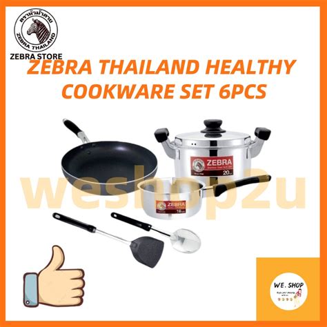 Ready Stock 100 Original Thailand Zebra Thailand 6pcs Set Healthy Cookware Set Shopee Malaysia