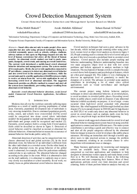 doc crowd detection management system crowd abnormal behavior