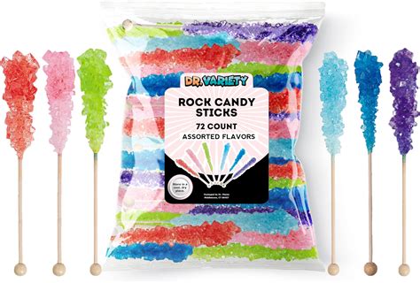 Variety Rock Candy On A Stick 72 Pack Bulk