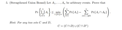 solved let a1 an be arbitrary events prove that