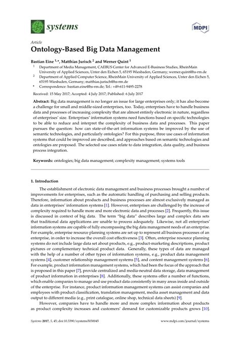 Pdf Ontology Based Big Data Management